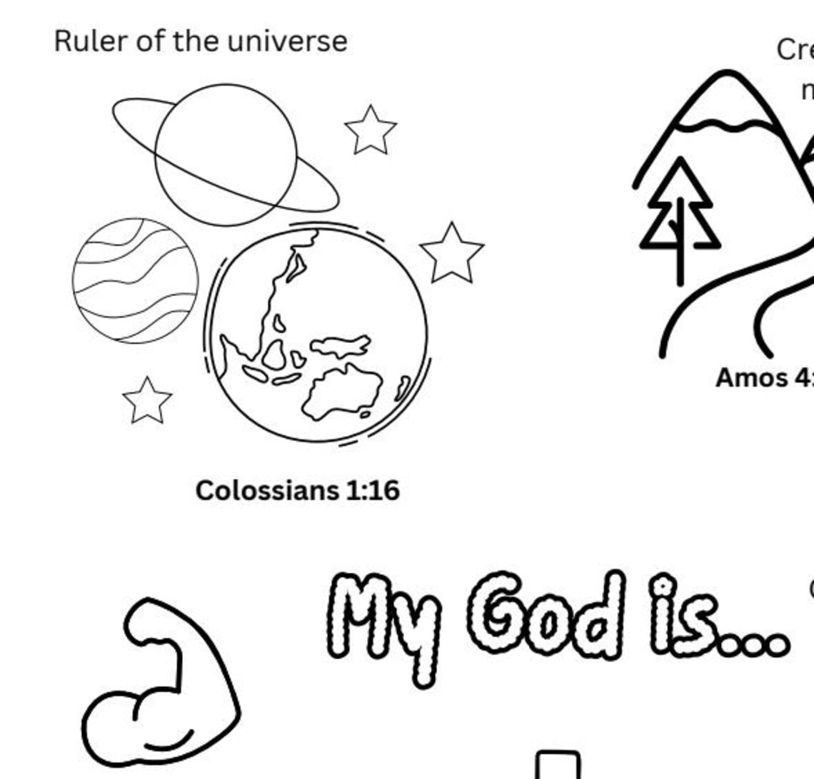 A4 Colouring Sheet - My God Is... - Etsy