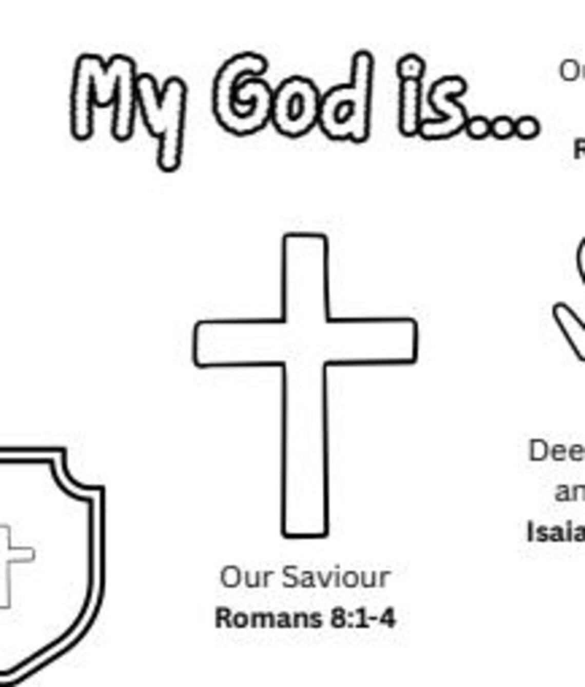A4 Colouring Sheet - My God Is... - Etsy
