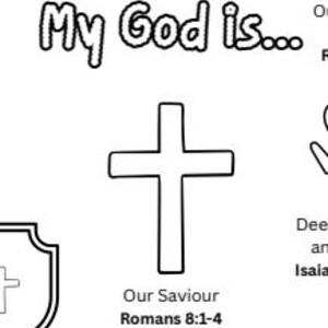 A4 Colouring Sheet - My God Is... - Etsy