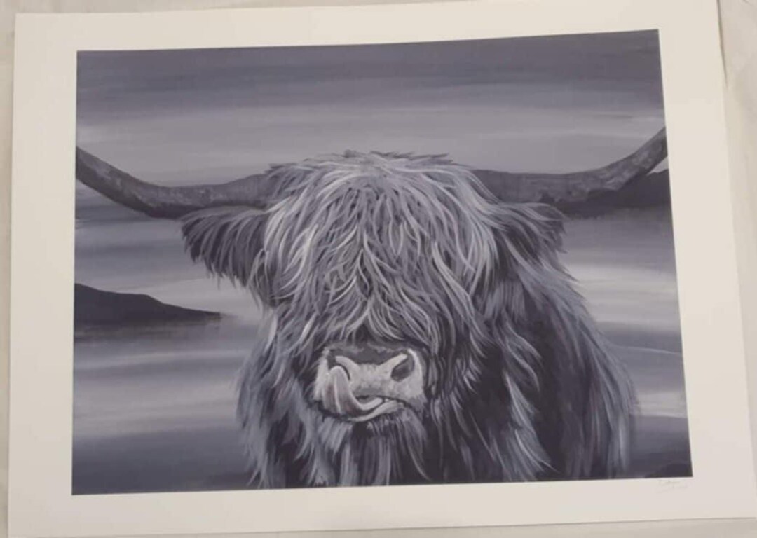 Highland Cow Art, Highland Coo Art, Wildlife Art, Scottish Art, Cow Art ...