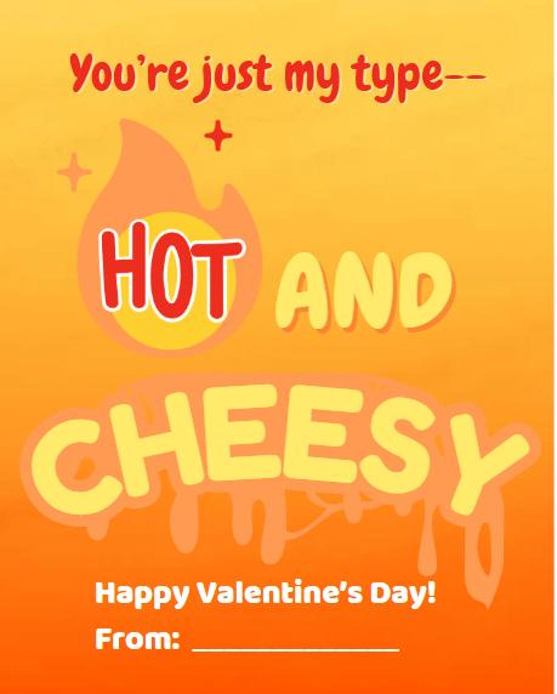 Flamin’ Hot Cheetos Valentines – Funny Printable Kids Valentine’s Cards ...