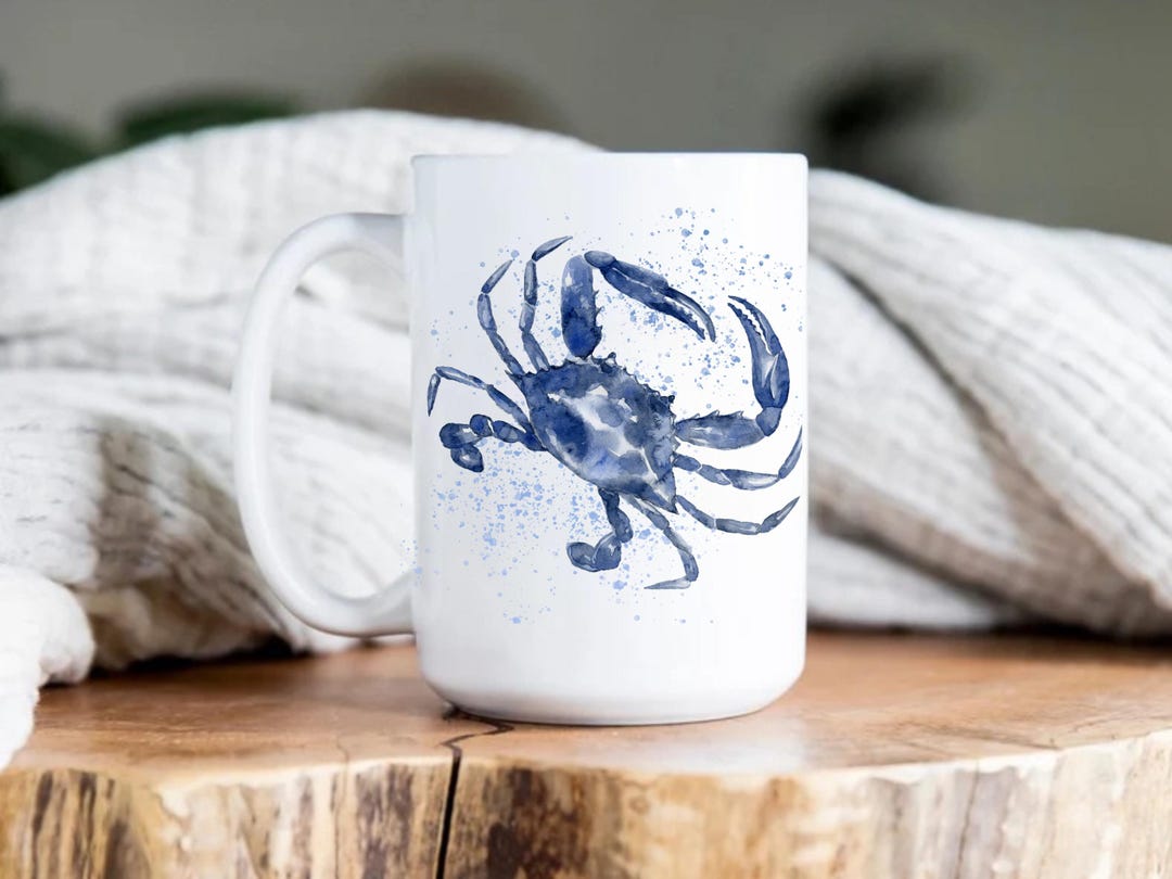 Blue Crab Coffee Mug,blue Crab,crab Mug, Fisherman Aesthetic,coastal ...