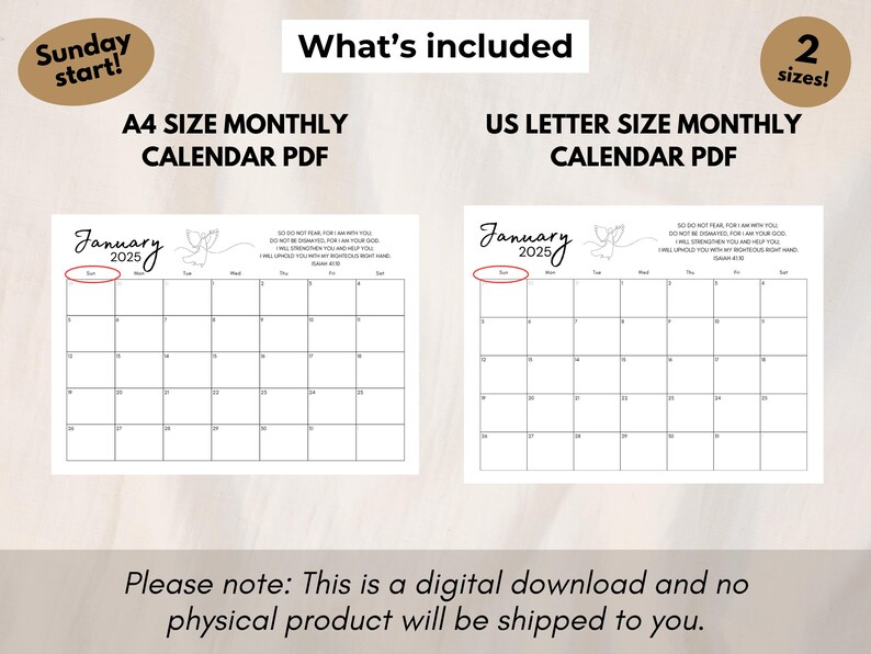Christian Calendar 2025 Printable, Bible Verses Minimalist Monthly ...
