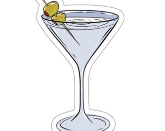 Martini Sticker Set Vinyl Decals Laptop Decals Water Bottle Decals - Etsy