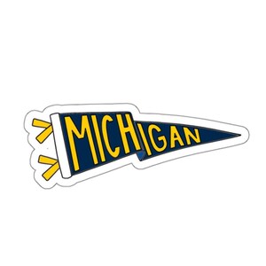 University of Michigan Pennant Sticker - Etsy