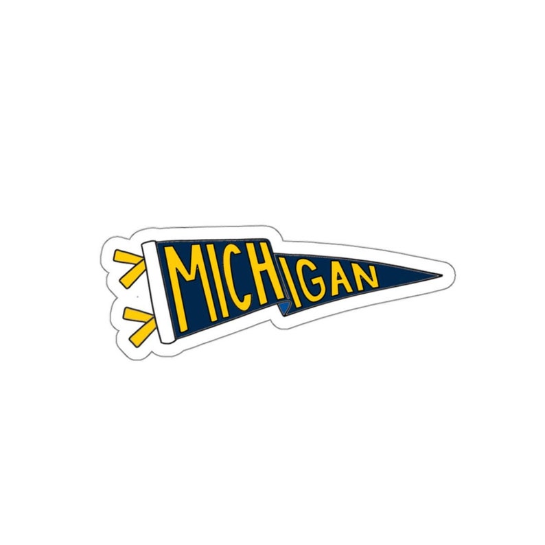 University of Michigan Pennant Sticker - Etsy