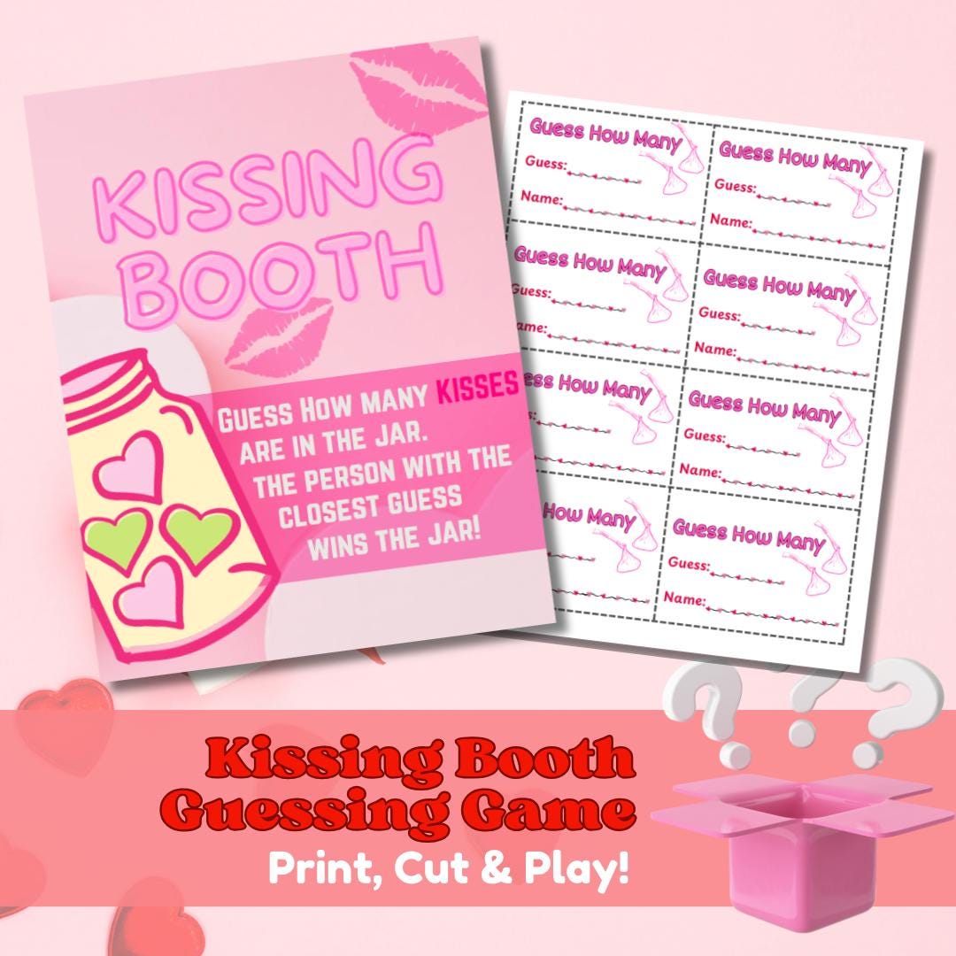 Kissing Booth Guessing Game – Digital Download | Fun & Easy Valentine’s ...