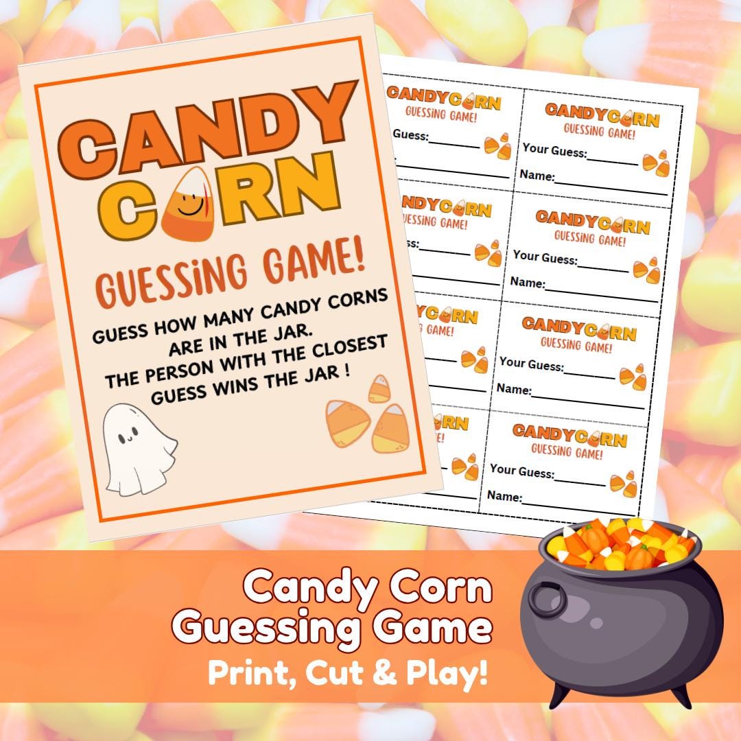 Candy Corn Guessing Game | Fall Festival Printable | Guess How Many in ...
