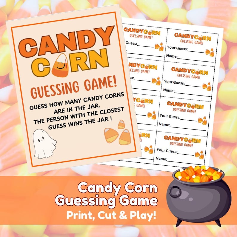 Candy Corn Guessing Game | Fall Festival Printable | Guess How Many in ...