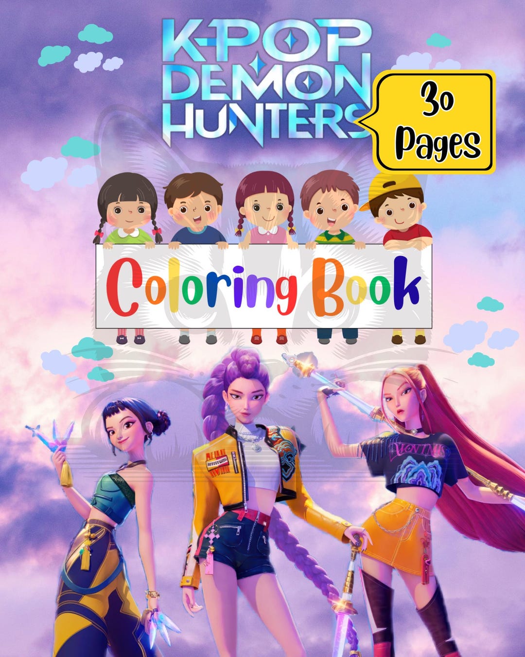 Kpop Demon Hunters Coloring Book Busy Book Kids Preschool Kindergarten ...