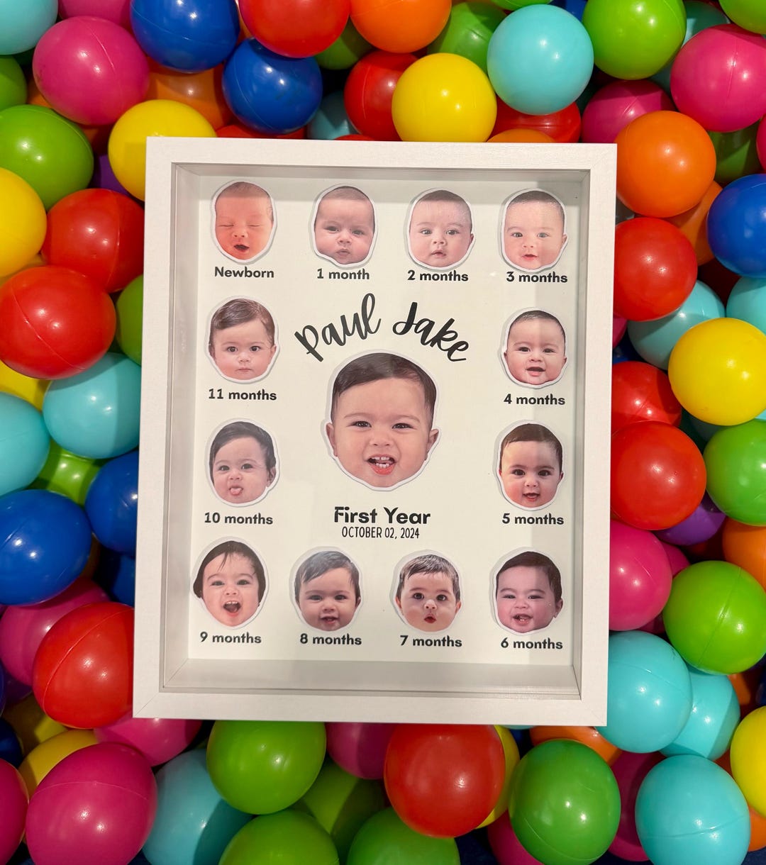 3D Baby Milestones Shadow Box: Personalized First Year Keepsake - Etsy
