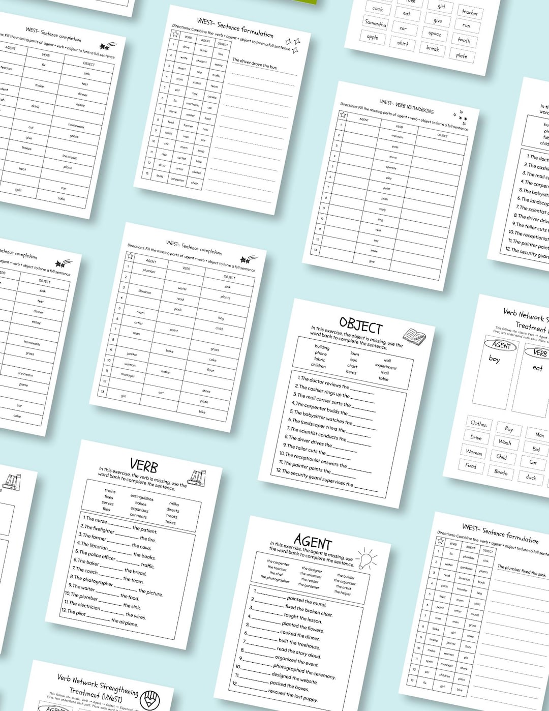 30 Vnest Aphasia Worksheets for Adults | Printable SLP Stroke Rehab ...