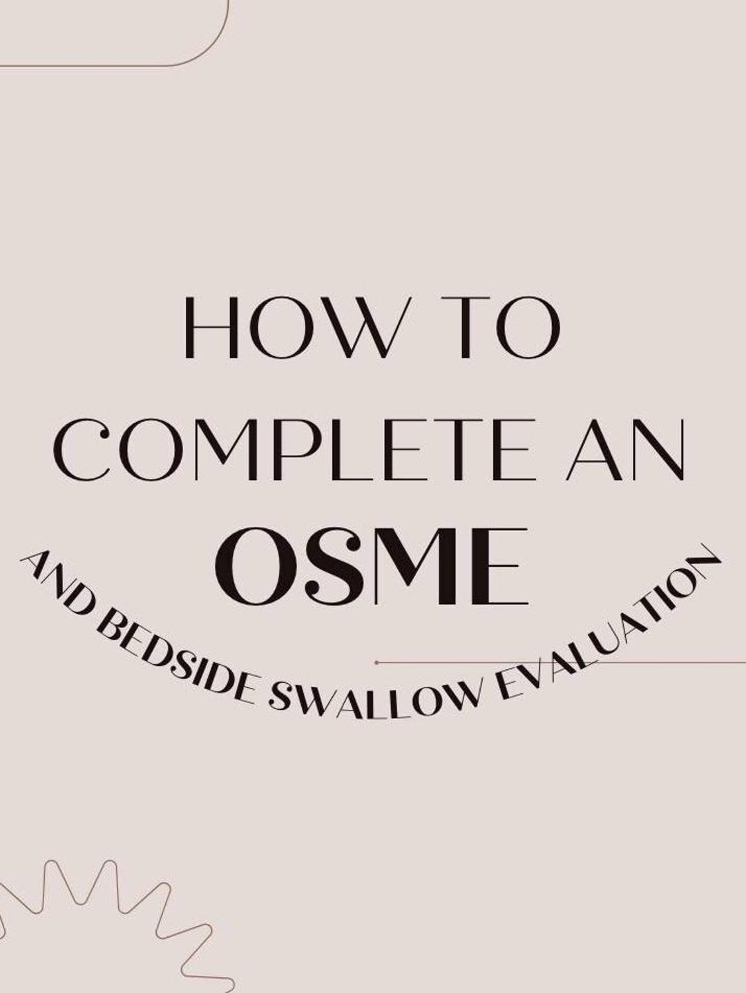 Med SLP-OSME & Bedside Swallow Evaluation Manual - Etsy
