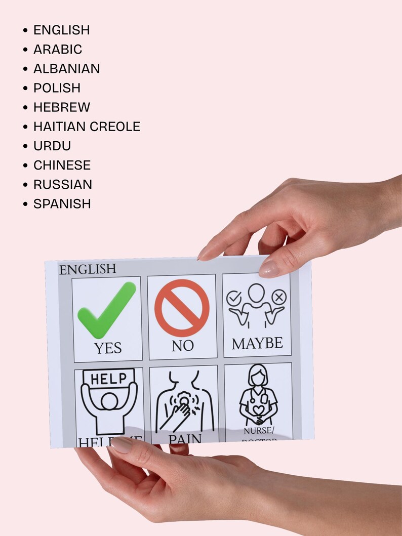 AAC Basic Communication Board, Assistive Speech Tool, Multi-language - Etsy