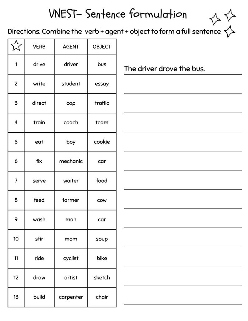 30 Vnest Aphasia Worksheets for Adults | Printable SLP Stroke Rehab ...