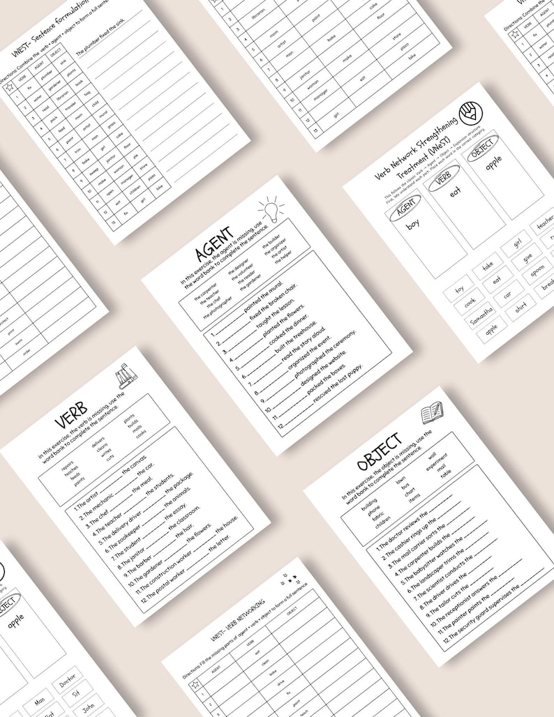 30 Vnest Aphasia Worksheets for Adults | Printable SLP Stroke Rehab ...