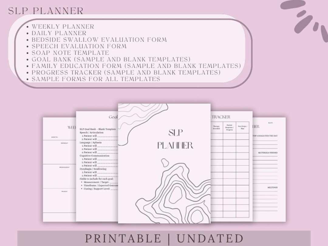 SLP Clinical Planner Bundle | Speech Therapy Forms (digital Download ...