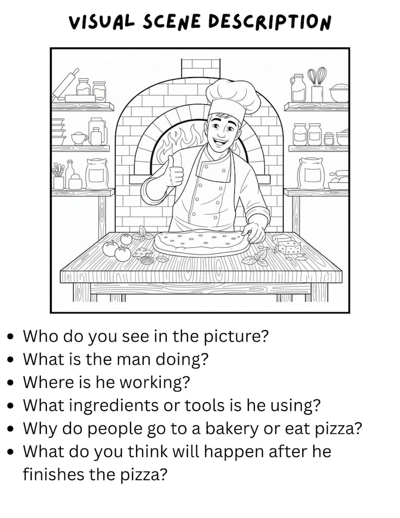 Aphasia Picture Description Worksheets | Visual Scene Therapy (digital ...