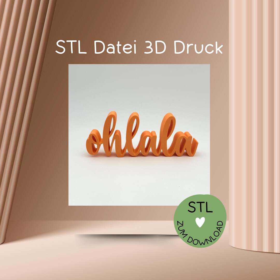 Digital File, 3D Printing File, STL, Lettering "ohlala", for 3D ...