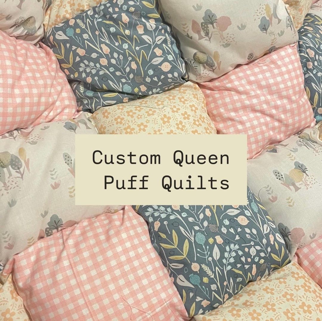 Queen Puff Quilt - Custom Handmade - Etsy