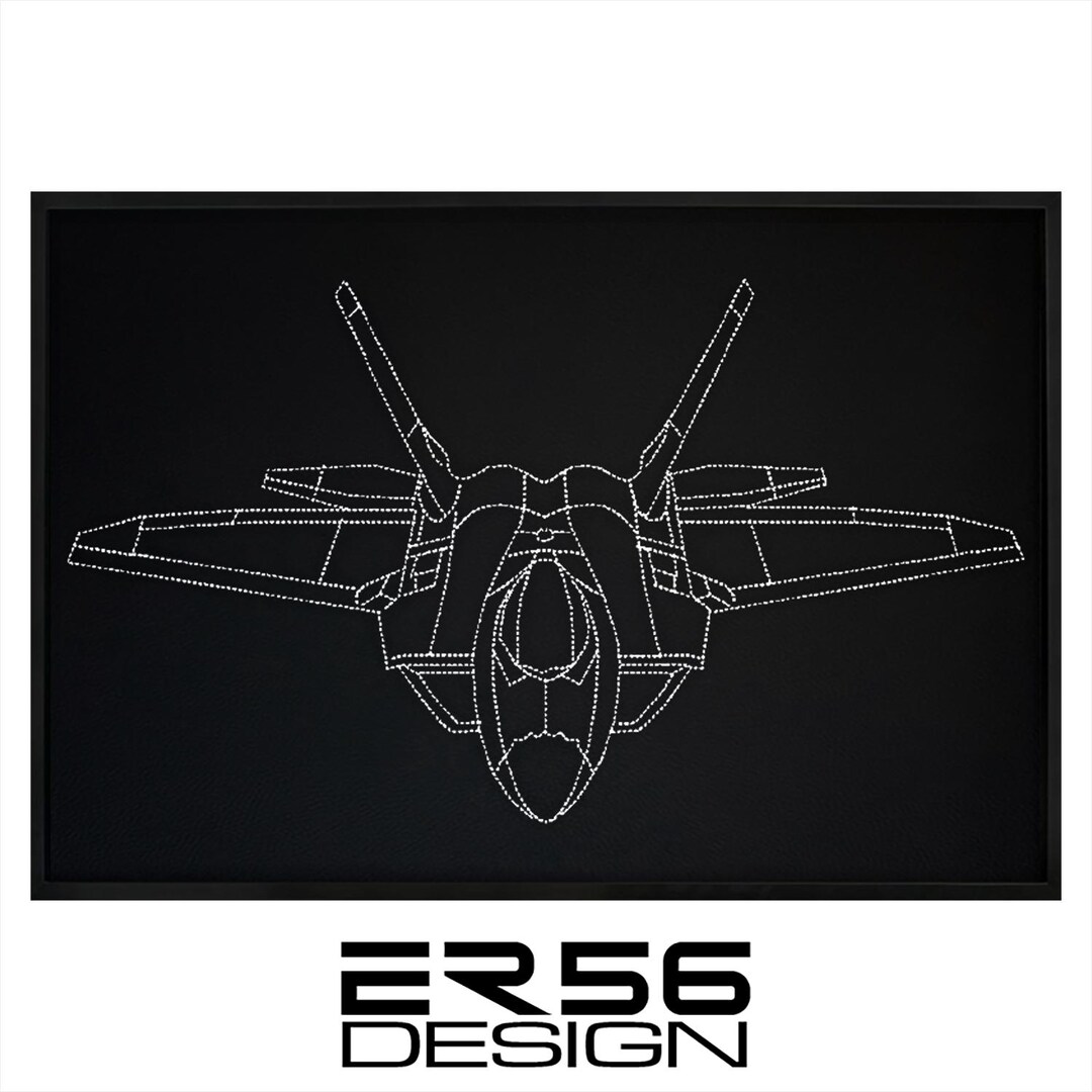 Leather Embroidered Stitch Fighter Jet F-22 Fighting Aircraft Inspired ...