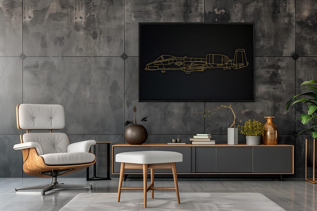 Leather A-10 Thunderbolt 2 Inspired Wall Art: Black Leather Embroidered ...