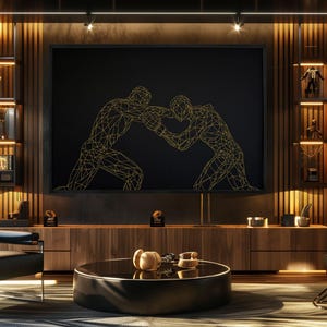 Boxing Inspired Wall Art: Black Leather With Intricate Embroidered ...