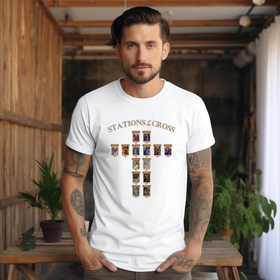 Stations of the Cross Unisex Heavy Cotton Tee, Way of the Cross Tshirt ...