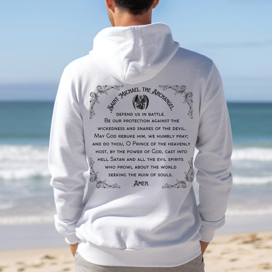 Saint Michael Prayer Unisex Hooded Sweatshirt, Crossfit Gear for Him ...