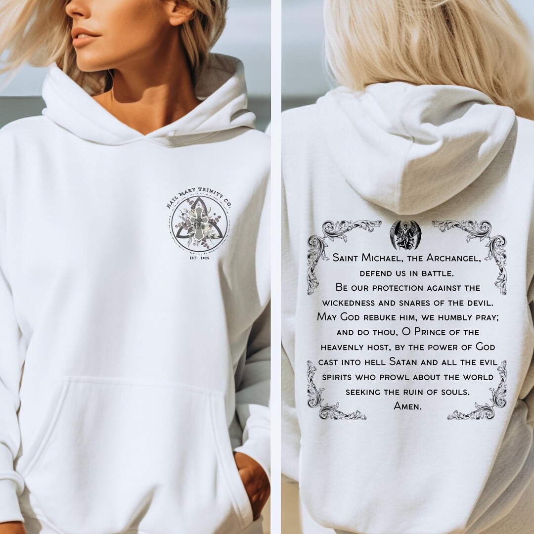 Saint Michael Prayer Unisex Hooded Sweatshirt, Crossfit Gear for Him ...