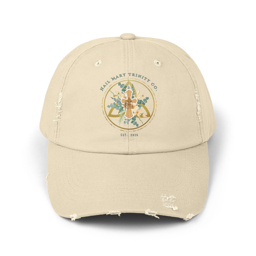 Hail Mary Catholic Religious Unisex Distressed Cap, Catholic Gifts for ...