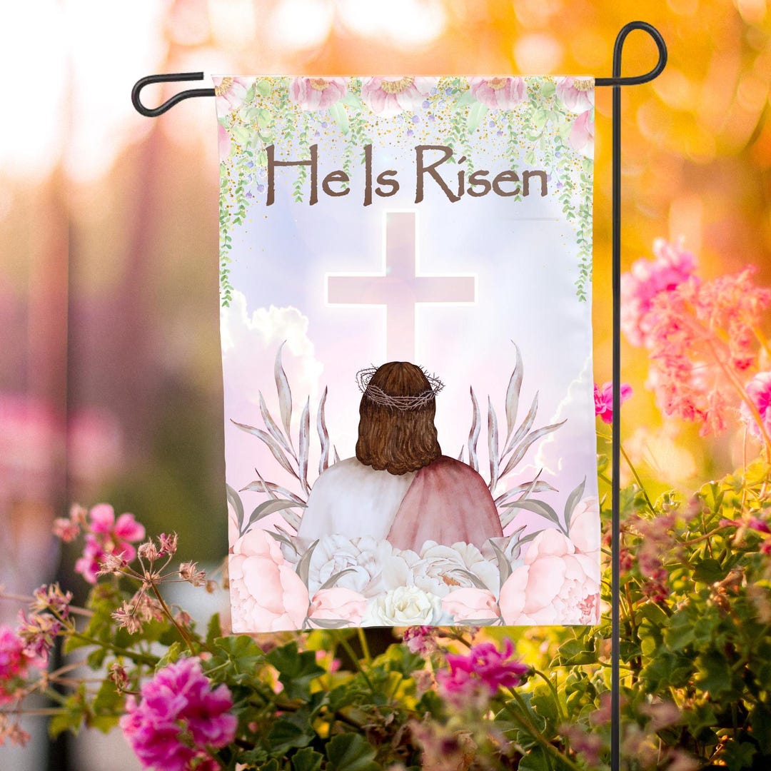 He is Risen Garden Banner, Christ is Risen Yard Flag, Easter Sunday ...