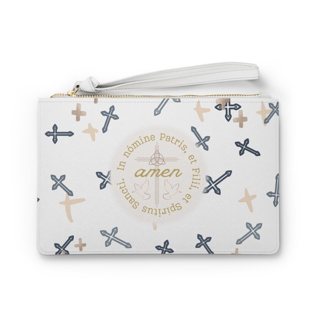 Signum Crucis Clutch, Vegan Leather Chapel Veil Bag, Latin Sign of the ...
