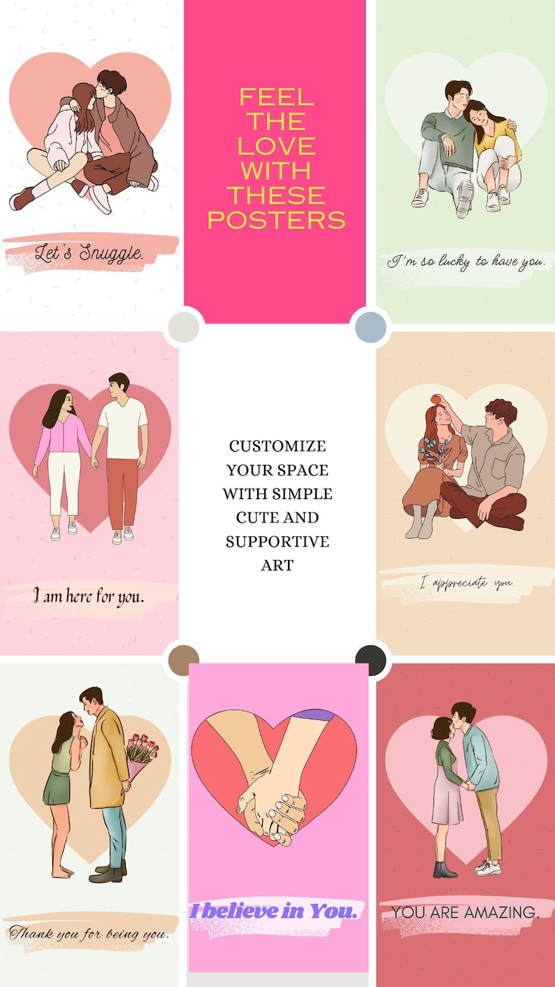 Valentine's Day Decor Set of 7 Printables, Valentines Party Decor ...