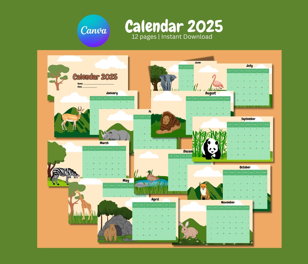 2025 Animal-themed Calendar - Etsy