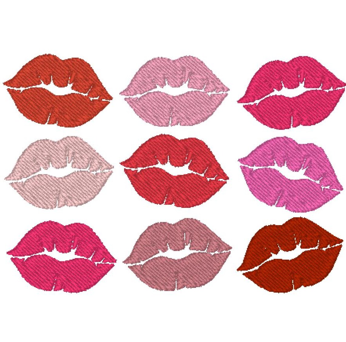 Smooch Lips Kisses Hearts Valentine's Day Holiday Pink MULTIPLE SIZES ...