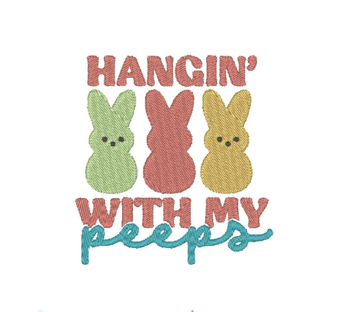 Hanging With My Peeps Bunny Easter Time Spring Designs Cute Kids ...
