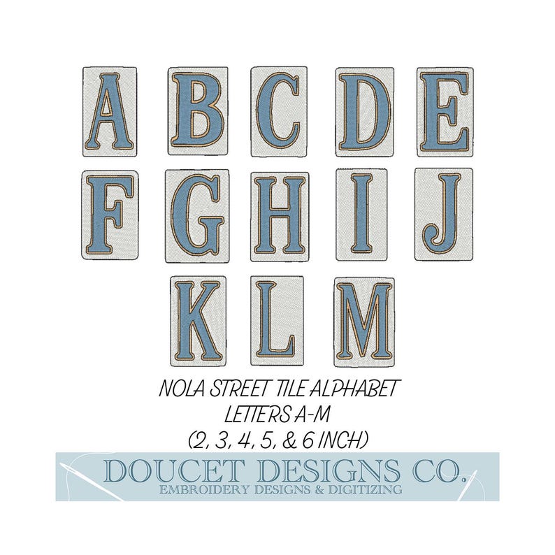Nola Street Tiles A-M Letters (SIZES 2, 3, 4, 5, & 6 Inch H) New ...