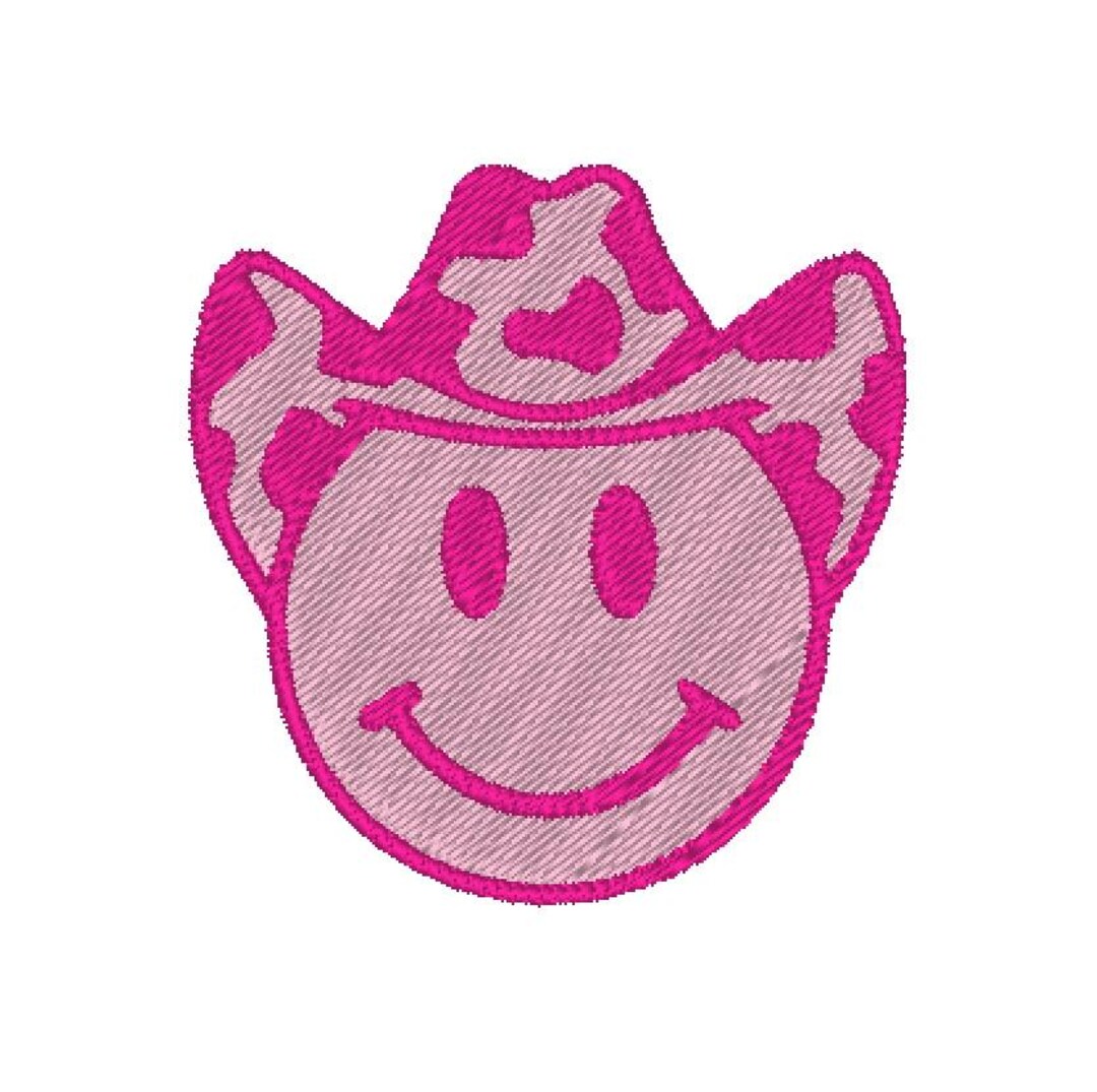 Cowboy Cowgirl Smiley Trendy Groovy Retro Western Embroidery Design ...