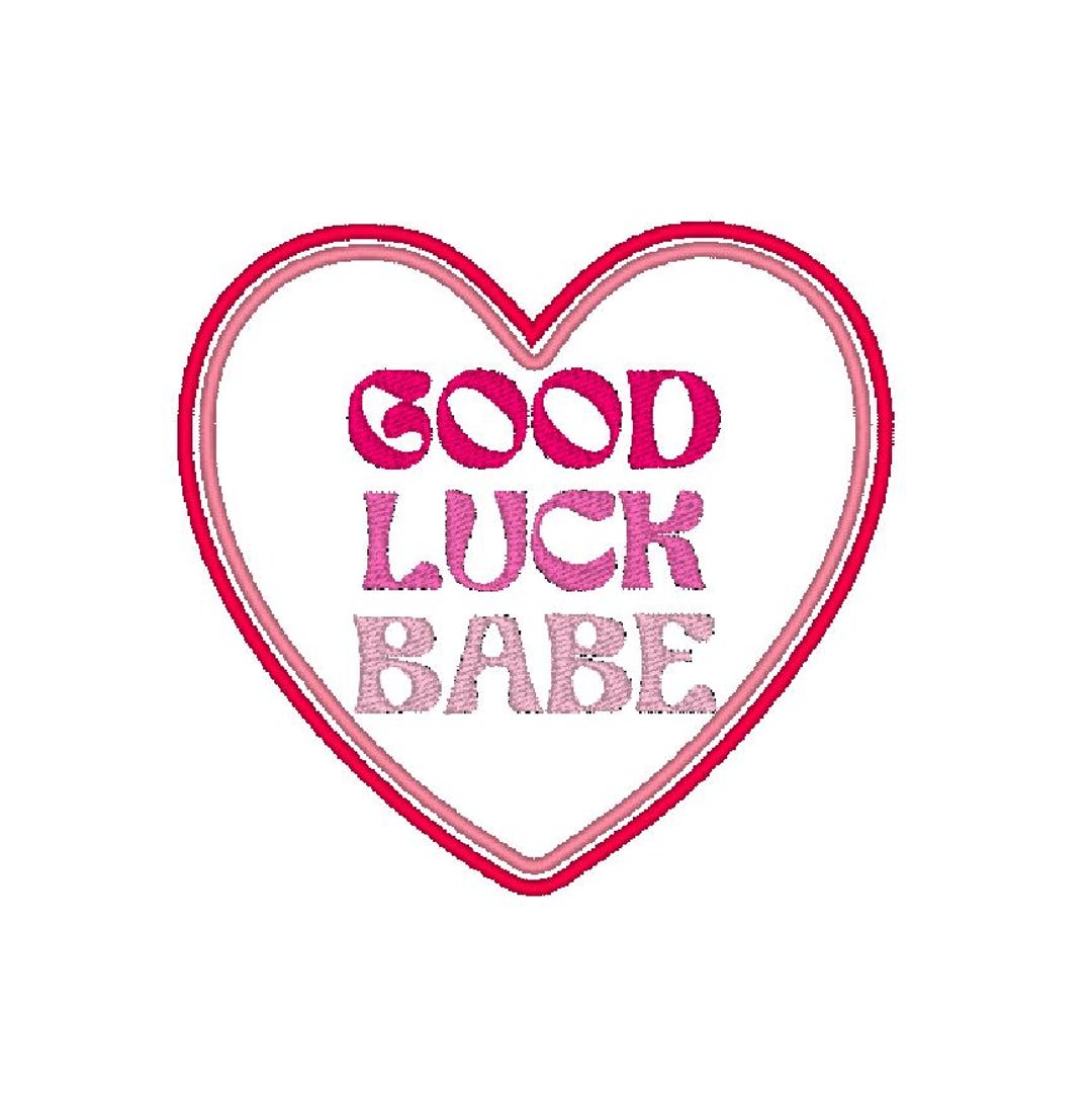 Good Luck Babe Heart Neon Sign Style Retro Girly Trendy Shirt Hat Bag ...
