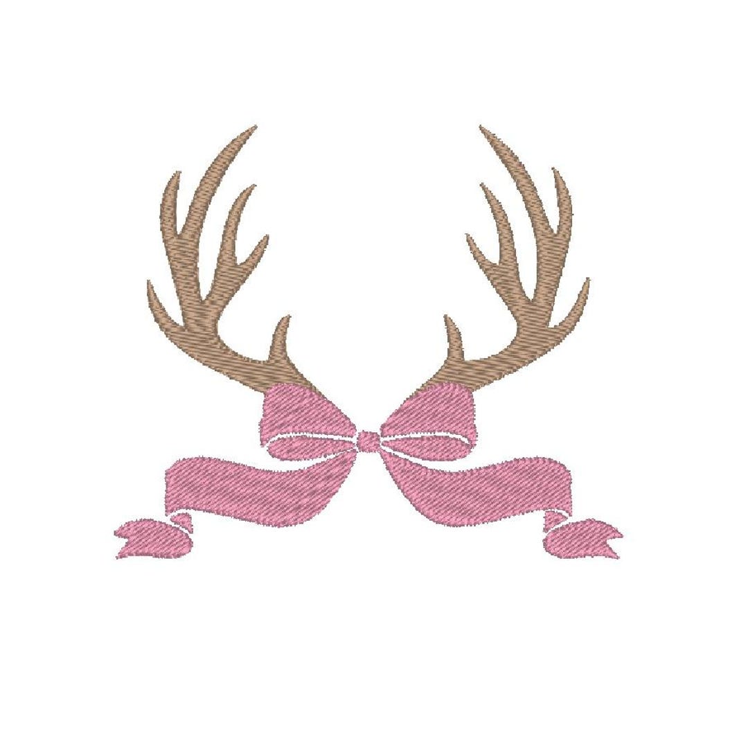 Deer Antler With Bow Hunting Baby Girl Kids Southern Embroidery Design ...