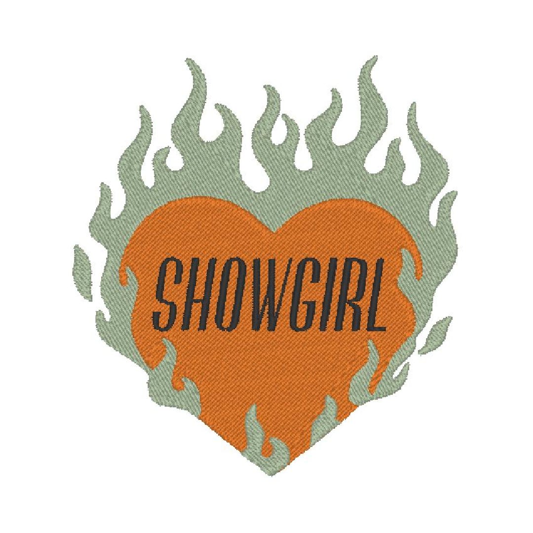 Showgirl Flaming Heart Embroidery Design MULTIPLE SIZES (digital ...