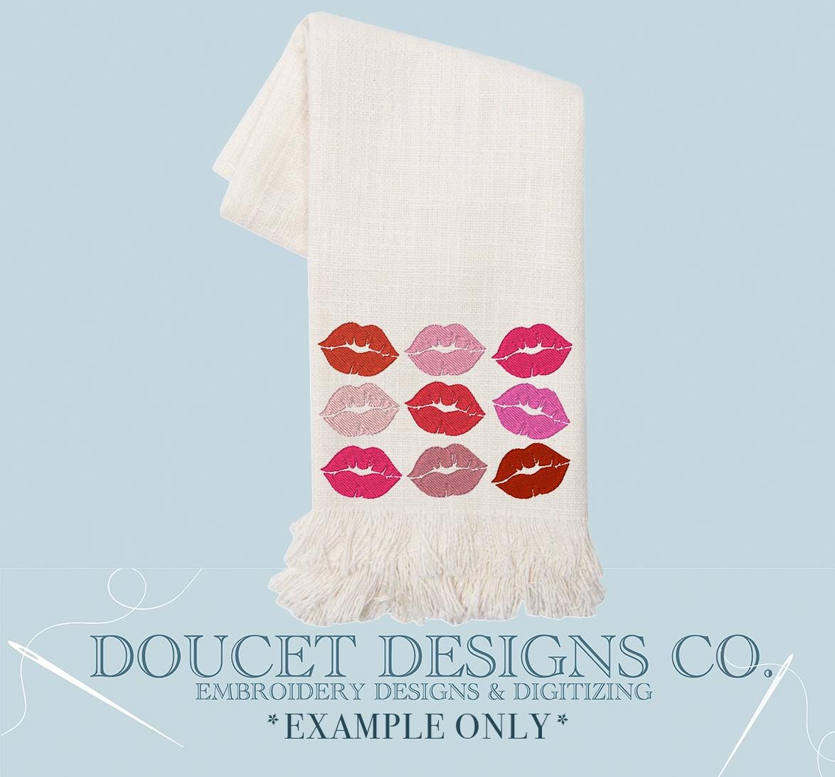 Smooch Lips Kisses Hearts Valentine's Day Holiday Pink MULTIPLE SIZES ...