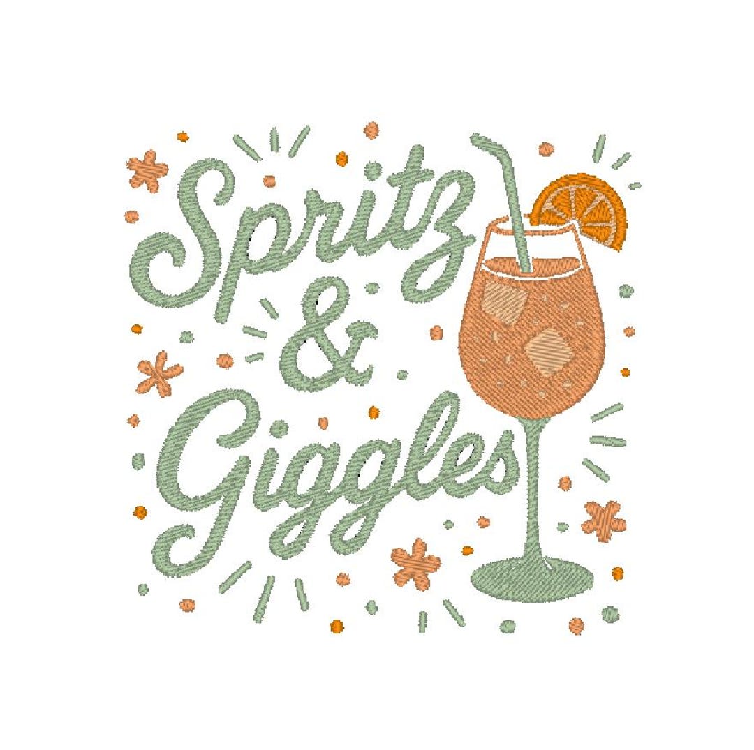 Spritz & Giggles Embroidery Design Summer Drink MULTIPLE SIZES (digital ...