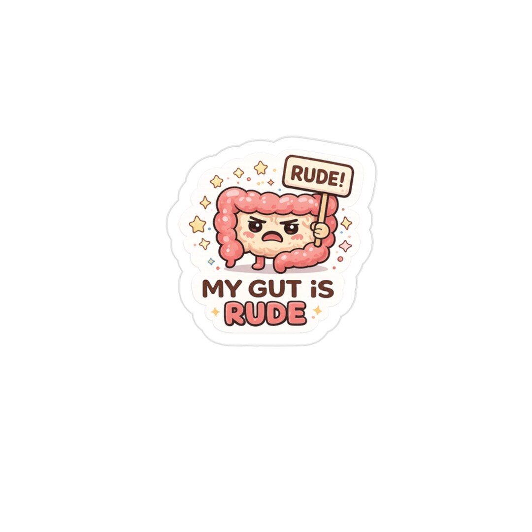 My Gut is Rude Sticker | Funny Intestine Cartoon, Laptop Decal - Etsy UK