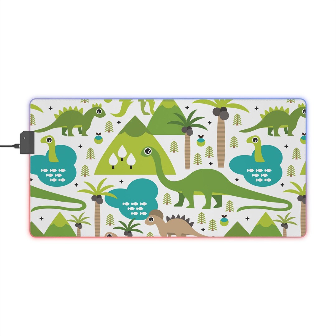 Dino Adventure LED Gaming Mouse Pad, Gaming Desk Accessories, Dinosaur ...