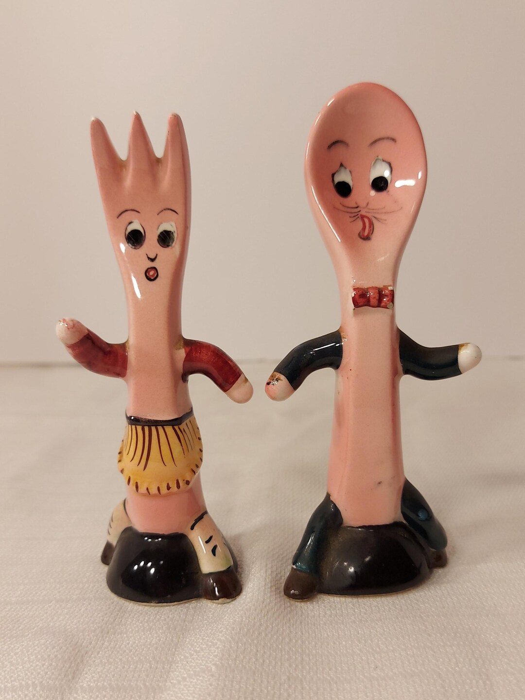 Vintage Anthropomorphic Fork and Spoon Shakers, 1950s MCM Japan ...