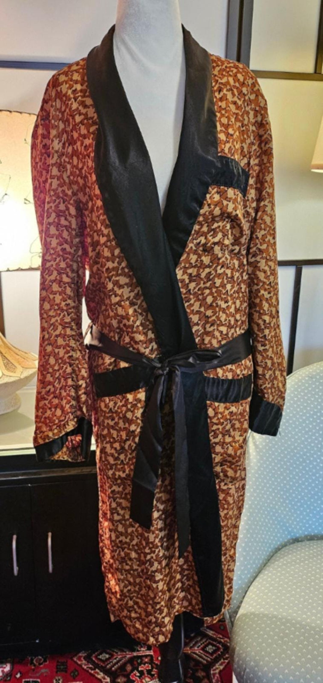 Vintage 1960s Men's Smoking/mid Length Lounging Robe by Majestic Size ...