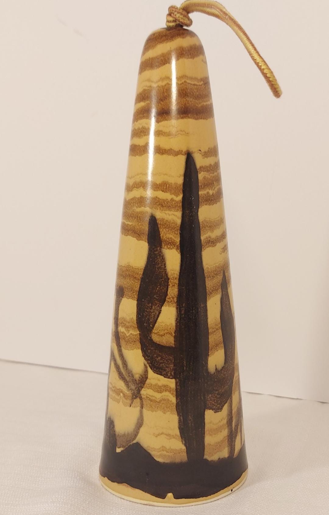 Vintage 1970s Pacific Stoneware Wind Chime Hand Painted Cactus Bell ...