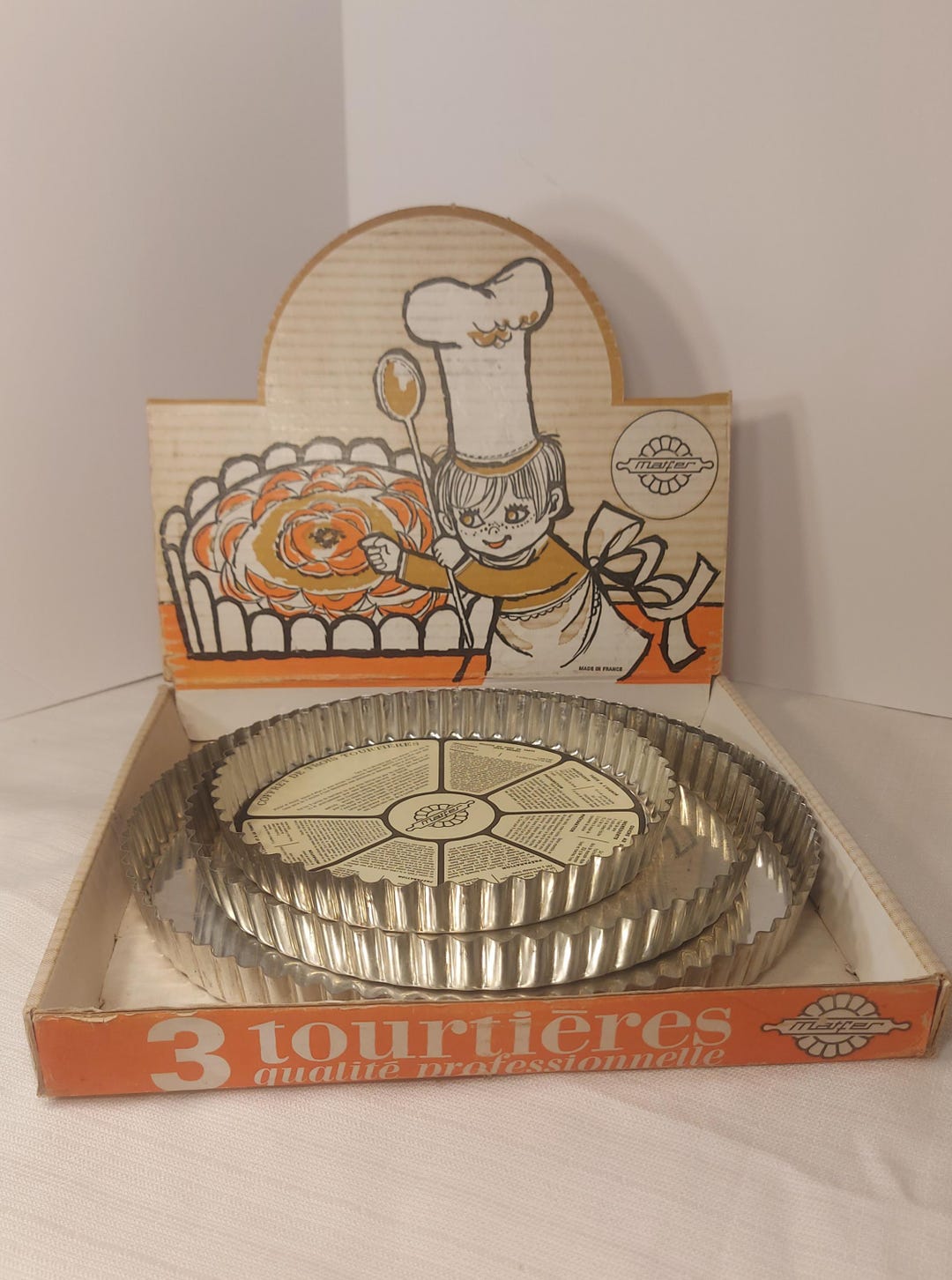 Vintage Matfer Tourtiere Pans, Set of 3, French Meat Pie Baking - Etsy